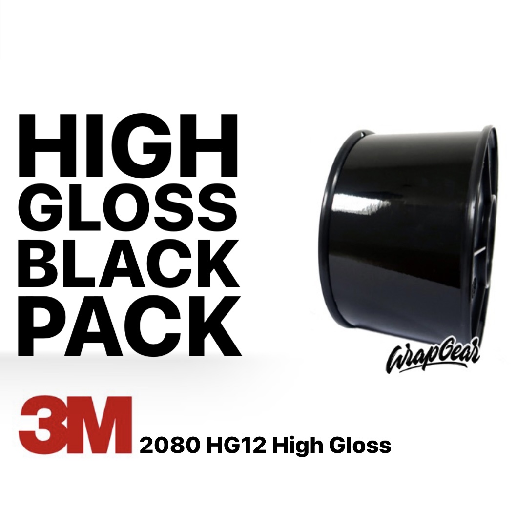 3M 2080 HG12 High Gloss Black Pack® Zwart Glans 5 cm x 10 meter - WrapGear